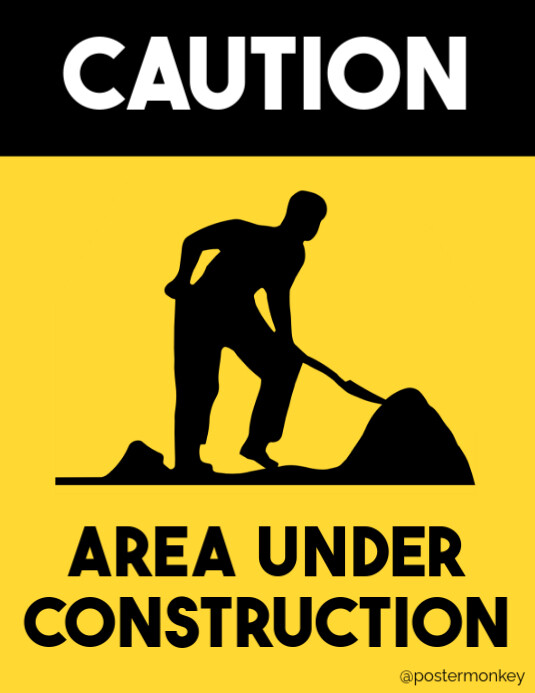 Plantilla de Yellow Maximalist Area Under Construction Flyer (us Letter ...