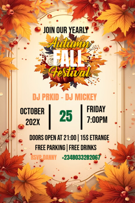 Yellow Maximalist Autumn Fall Festival Pinterest Graphic Template ...