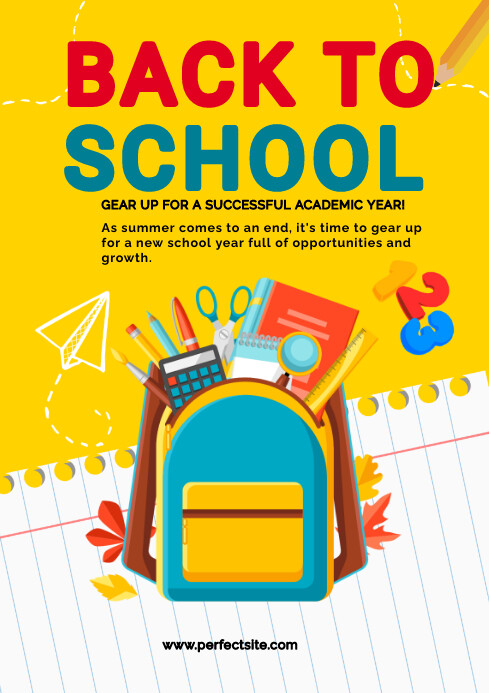 Plantilla de Yellow Maximalist Back To School A4 | PosterMyWall