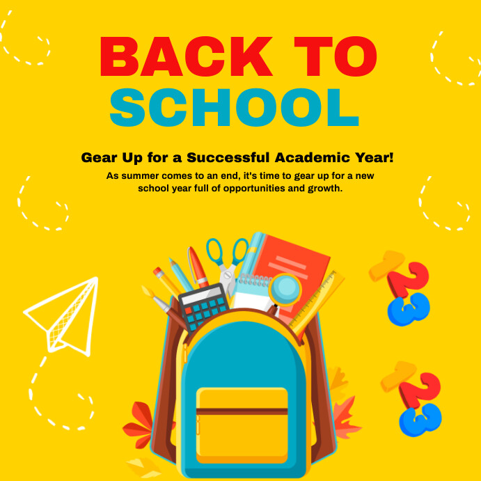 Yellow Maximalist Back To School Flyer Templa Template | PosterMyWall