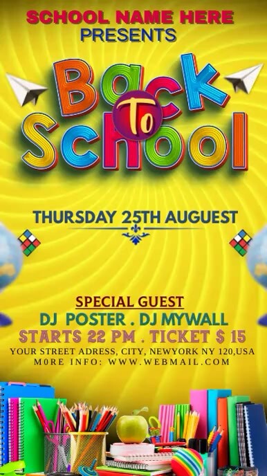 Copy of Yellow Maximalist Back To School Instagram St | PosterMyWall