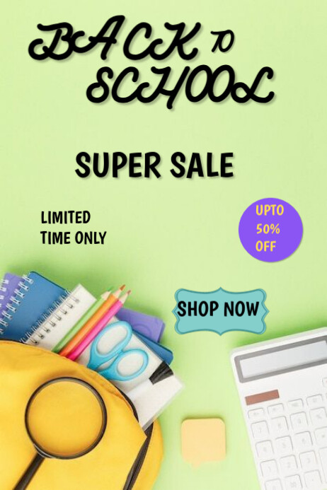 Yellow Maximalist Back To School Sale Template Poster | PosterMyWall