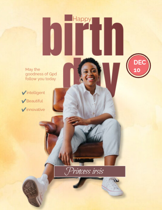 Yellow Maximalist Birthday Flyer (us Letter) Template | PosterMyWall