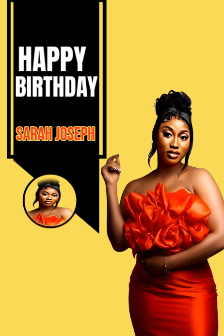 Yellow Maximalist Birthday Flyer Poster Template | PosterMyWall