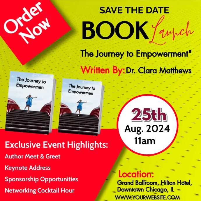 Yellow Maximalist Book Launch Instagram Post Template | PosterMyWall