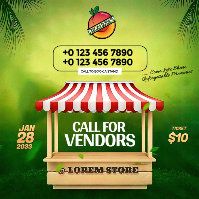 Yellow Maximalist Call For Vendors Flyer Instagram Post Template ...