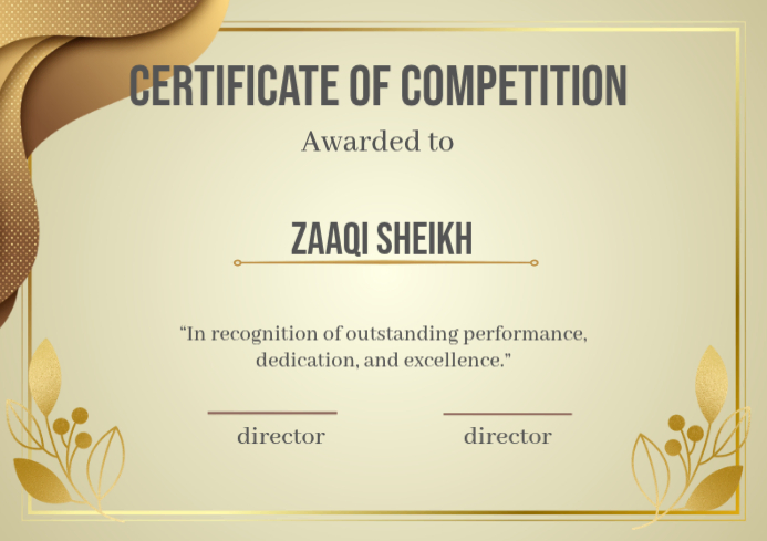 Yellow Maximalist Certificate A4 Template | PosterMyWall