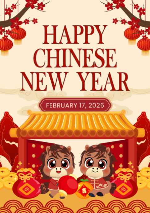 Yellow Maximalist Chinese New Year A2 Template | PosterMyWall