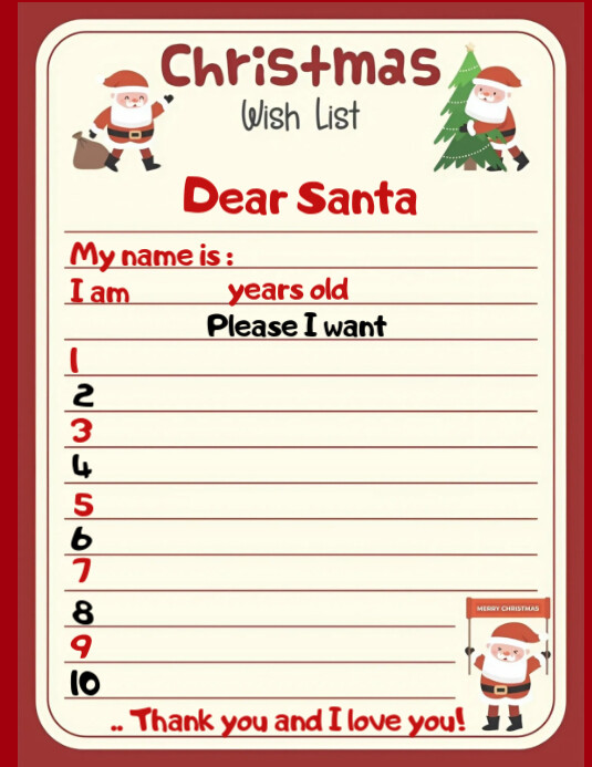 Yellow Maximalist Christmas Wishlist Template Flyer (us Letter ...