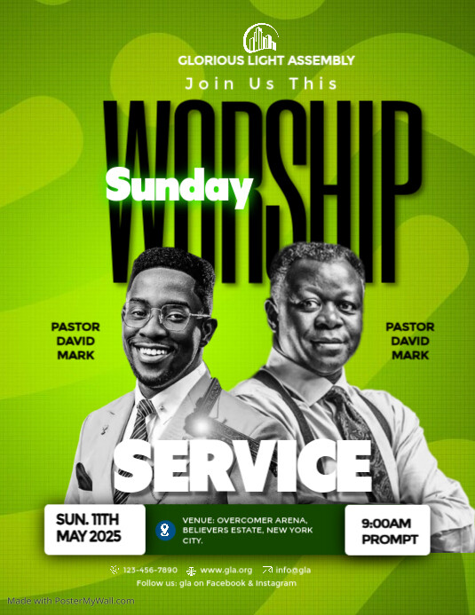 Yellow Maximalist Church Flyer (us Letter) Template | PosterMyWall