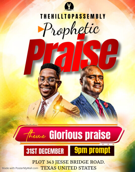 Yellow Maximalist Church Poster/wallboard Template | PosterMyWall