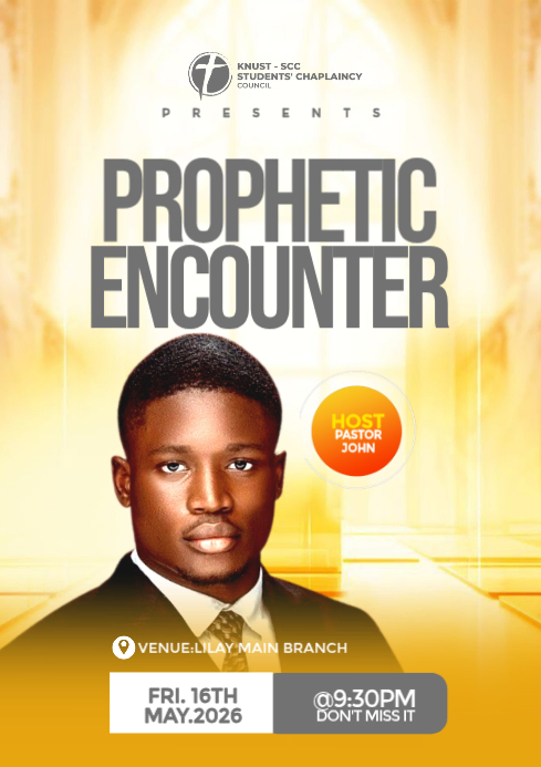 Yellow maximalist church prophetic encounter a4 Template | PosterMyWall