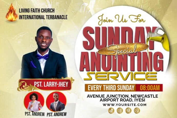 Yellow Maximalist Church Sunday Special Service Event Poster Template ...