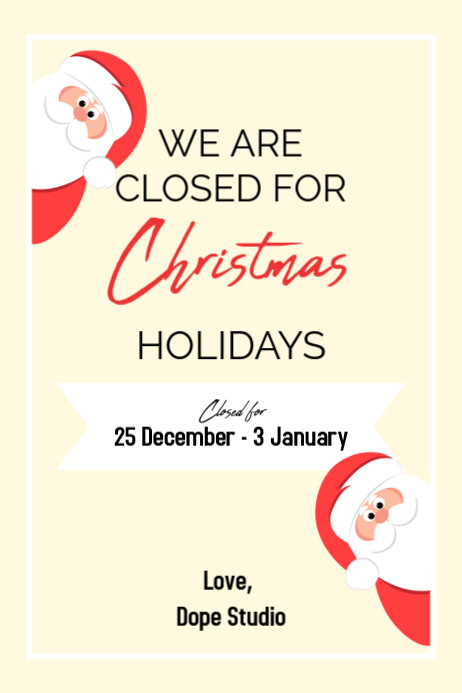Copy of Yellow Maximalist Closed For Christmas Poster | PosterMyWall