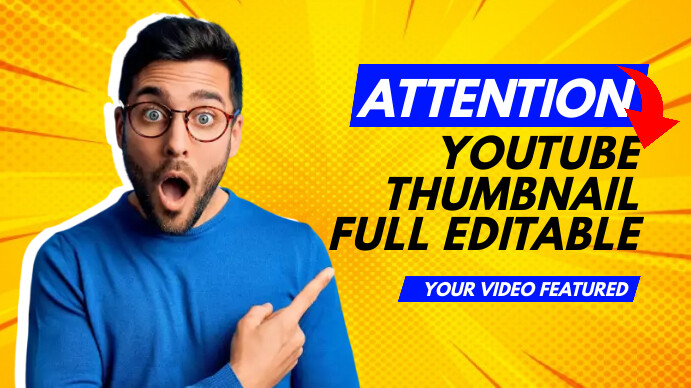 Yellow Maximalist Design Youtube Thumbnail Template | PosterMyWall
