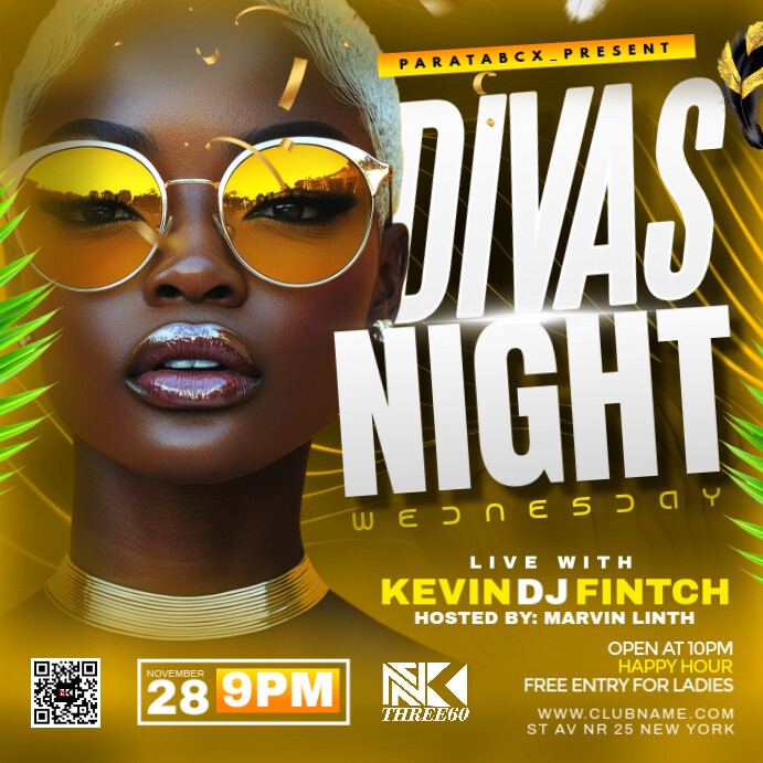 Copy of Yellow Maximalist Diva's Night Wednesday Party Instagram Post ...