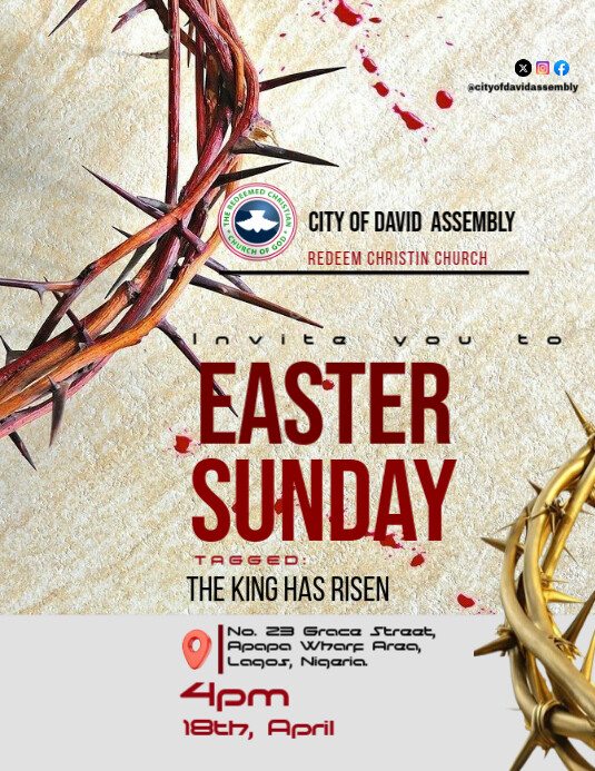 Yellow Maximalist Easter Service Flyer (us Letter) Template | PosterMyWall