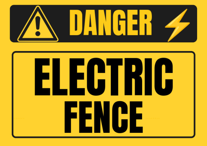 Yellow Maximalist Electric Fence A4 Template | PosterMyWall