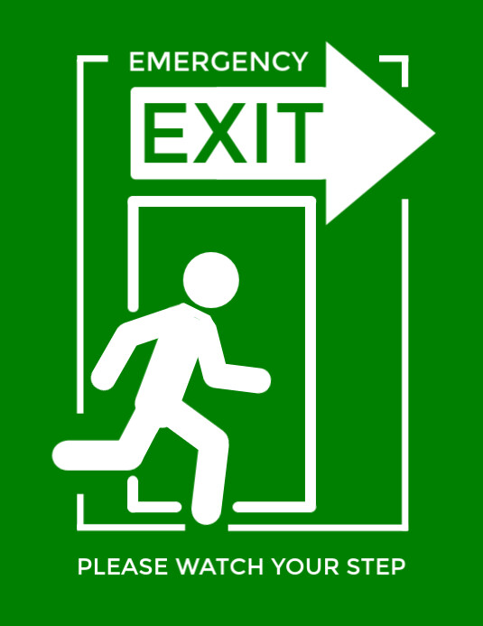 Copy of Yellow Maximalist Emergency Exit Flyer (us Letter) | PosterMyWall