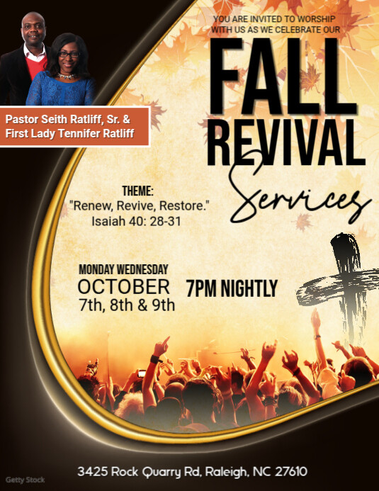 Copy of Yellow Maximalist Fall Revival Flyer (us Letter) | PosterMyWall