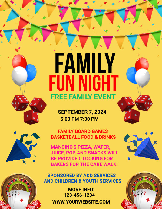 Copy of Yellow Maximalist Family Fun Night Flyer (us | PosterMyWall