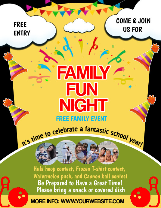 Copy of Yellow Maximalist Family Fun Night Flyer (us | PosterMyWall