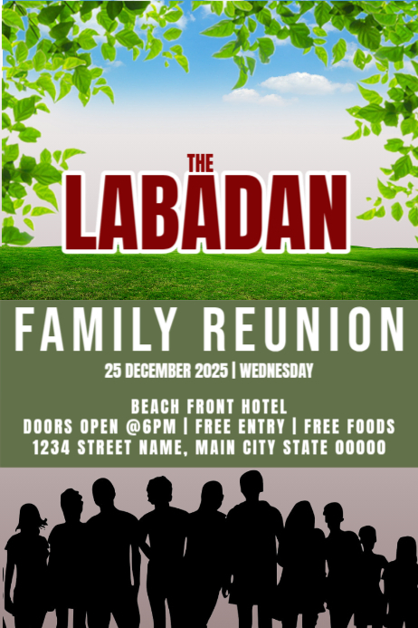 Plantilla de Yellow Maximalist Family Reunion Poster | PosterMyWall