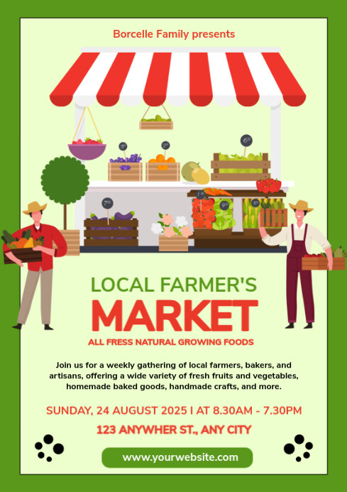 Copy of Yellow Maximalist Farmer's Market Ad A4 | PosterMyWall