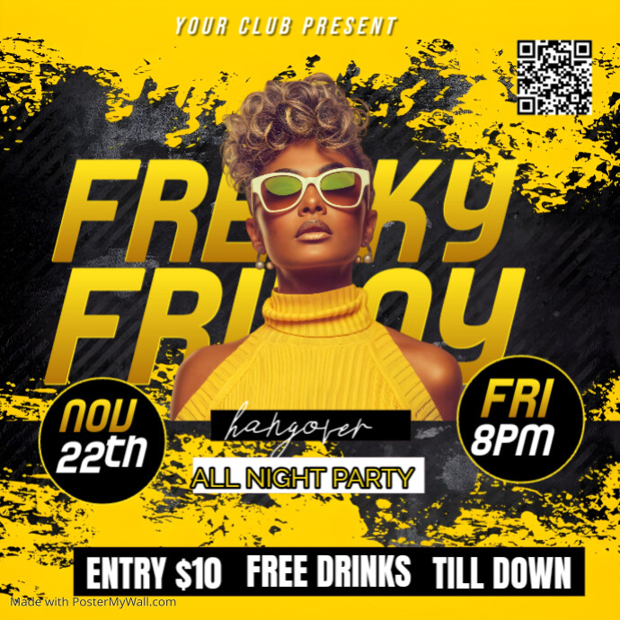 Yellow Maximalist Freaky Friday Best Design T Template | PosterMyWall