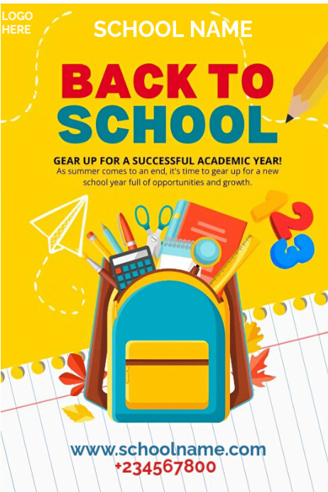 Yellow Maximalist Gear Up For Success: Back To School Vibes Poster ...
