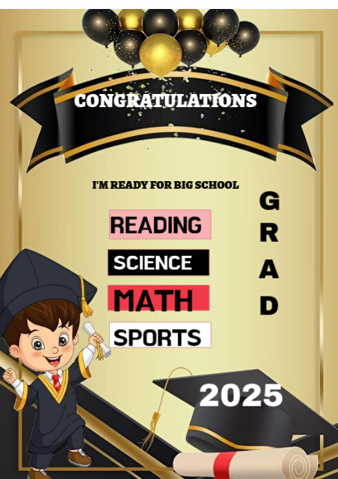 Yellow Maximalist Graduation Day Flyer A4 Template | PosterMyWall