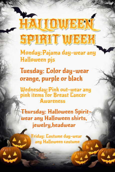 Yellow Maximalist Halloween Spirit Week Poster Template | PosterMyWall