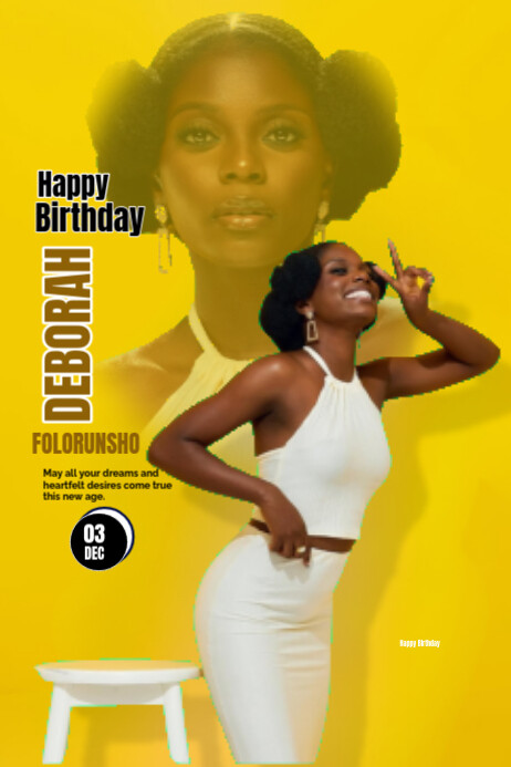 Yellow Maximalist Happy Birthday Templates Poster | PosterMyWall