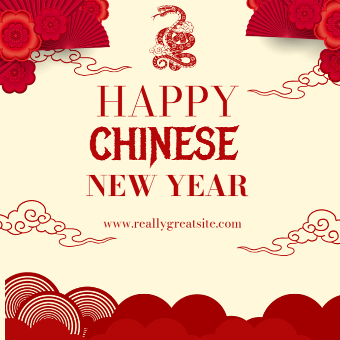 Yellow Maximalist Happy Chinese New Year Instagram Post Template ...