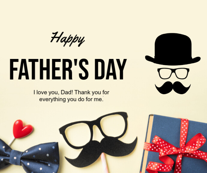 Yellow Maximalist Happy Father's Day Medium Rectangle Template ...