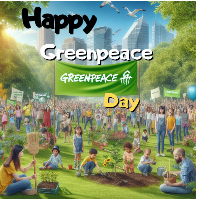 Yellow Maximalist Happy Greenpeace Day Instagram Post Template ...