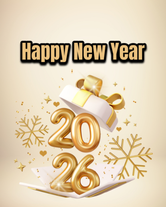 Yellow Maximalist Happy New Year 2026 Instagram Portrait Template ...