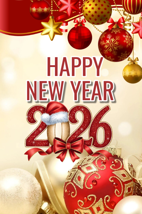 Yellow Maximalist Happy New Year Poster Template | PosterMyWall
