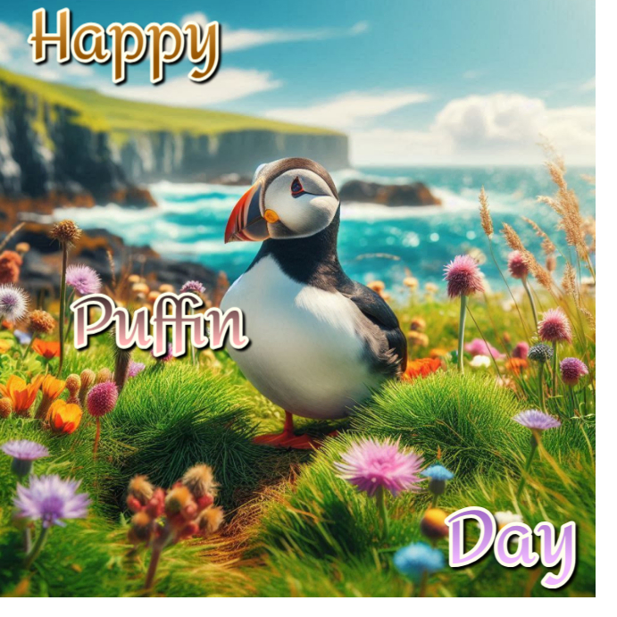 Plantilla de Yellow Maximalist Happy Puffin Bird Day Instagram Post ...