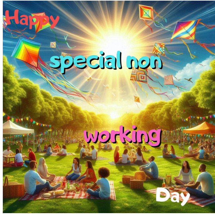 Yellow Maximalist Happy Special Non Working Day Instagram Post Template ...