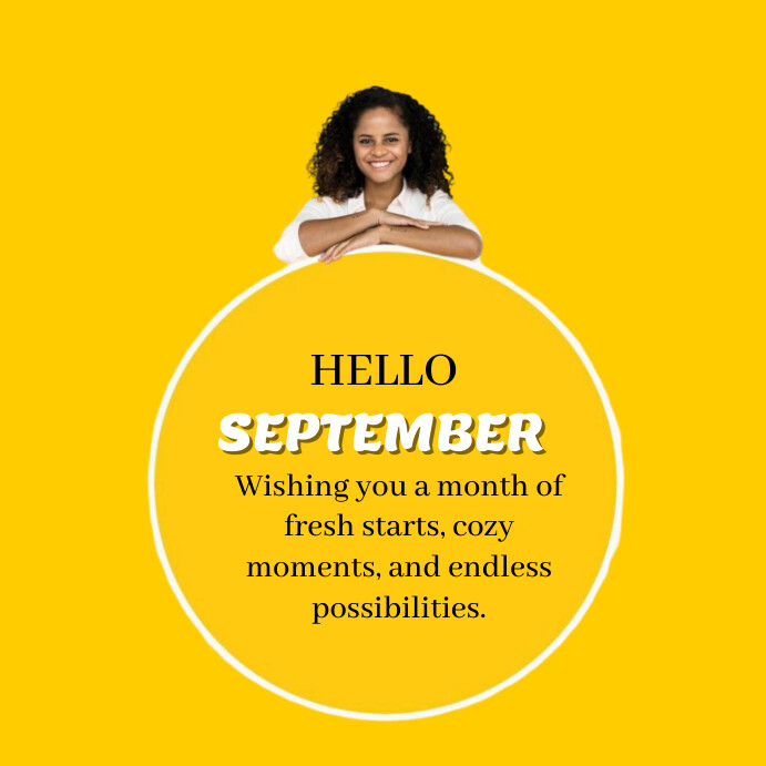 Plantilla de Yellow Maximalist Hello September Instagram | PosterMyWall