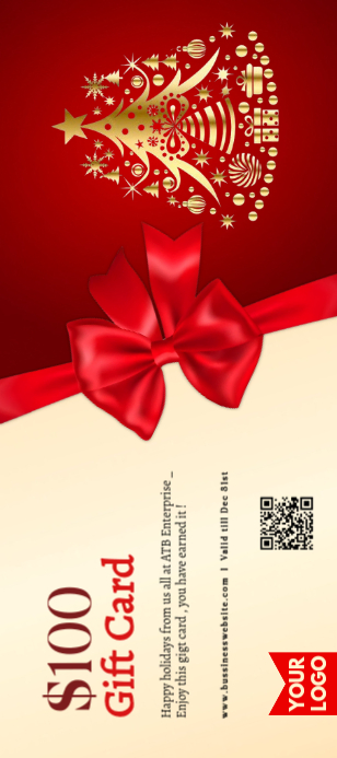 Yellow Maximalist Holiday Gift Voucher Rack Card Template | PosterMyWall