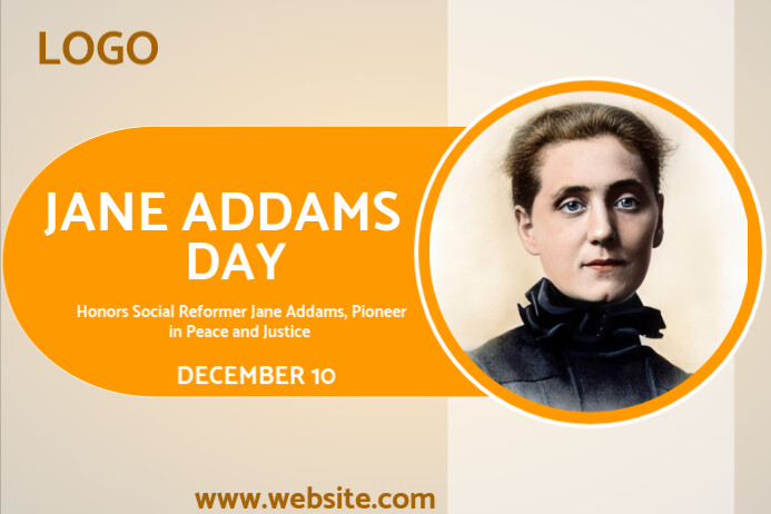 Yellow Maximalist Jane Addams Day Poster Template | PosterMyWall