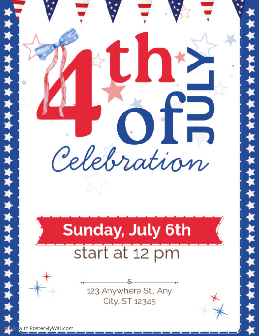 Yellow Maximalist July 4th Blank Flyer (us Letter) Template | PosterMyWall