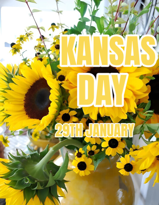 Yellow Maximalist Kansas Day 2025 Flyer (us Letter) Template | PosterMyWall