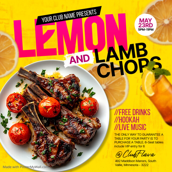 Copy of Yellow Maximalist Lamb Chops Instagram Post | PosterMyWall