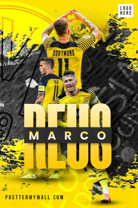Copy of Yellow Maximalist Marco Reus Poster | PosterMyWall