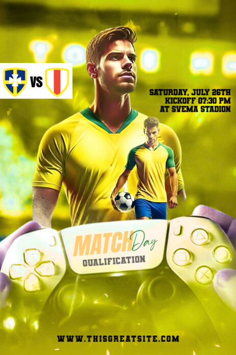 Copy of Yellow Maximalist Matchday Soccer Qualification Poster ...