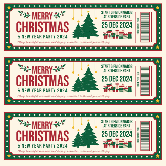 Copy of Yellow Maximalist Merry Christmas Ticket Instagram Post ...