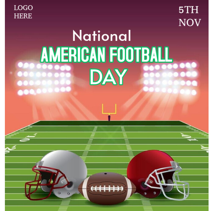 Plantilla de Yellow Maximalist National American Football Day Flyer ...